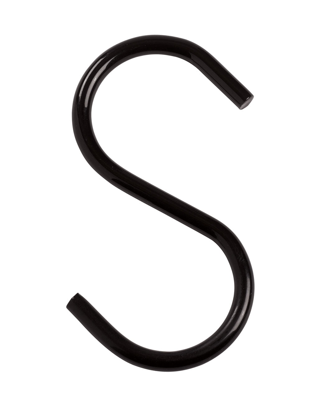 SSWBasics 4 inch Black S-Hooks - Pack of 50- Black Metal S Hooks for ...