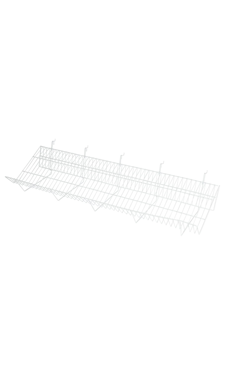 SSWBasics 48" x 12" x 6" White Downslope Grid Shelf for Slatwall & Wire Grid - Walmart.com