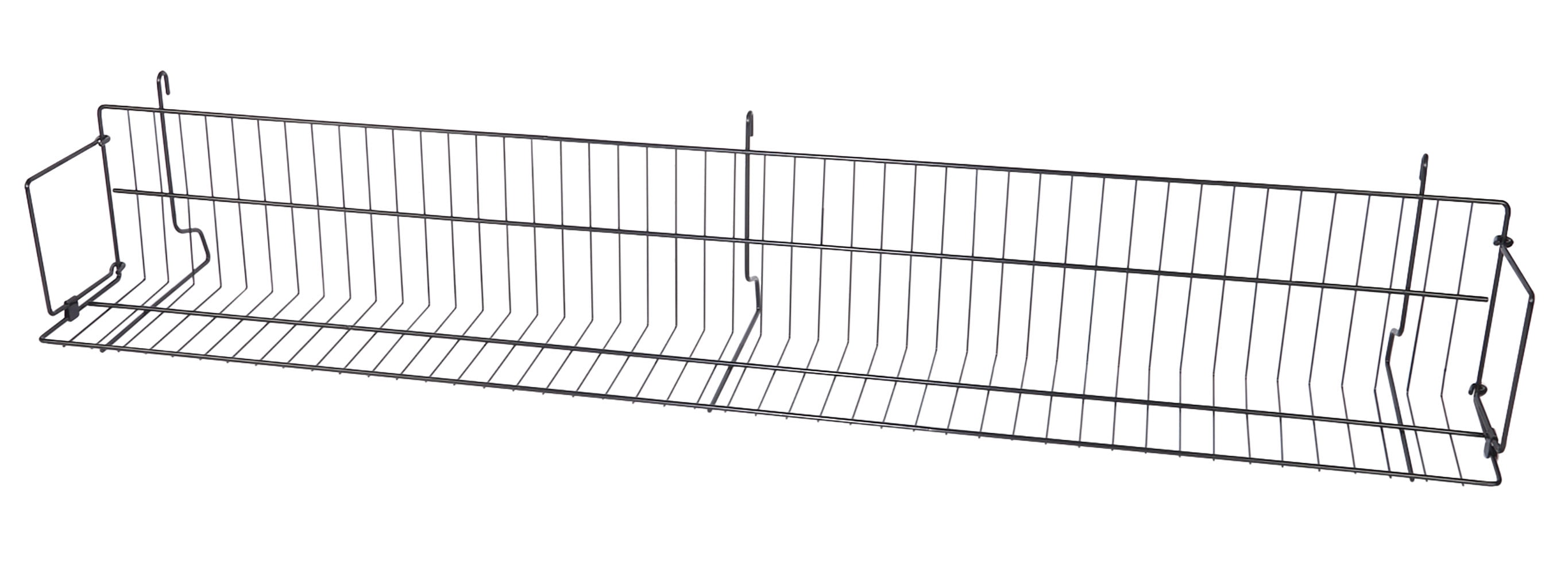 SSWBasics 48 x 6 x 6 ½ inch Black CD/DVD/Cassette Shelf - For Wire Grid ...