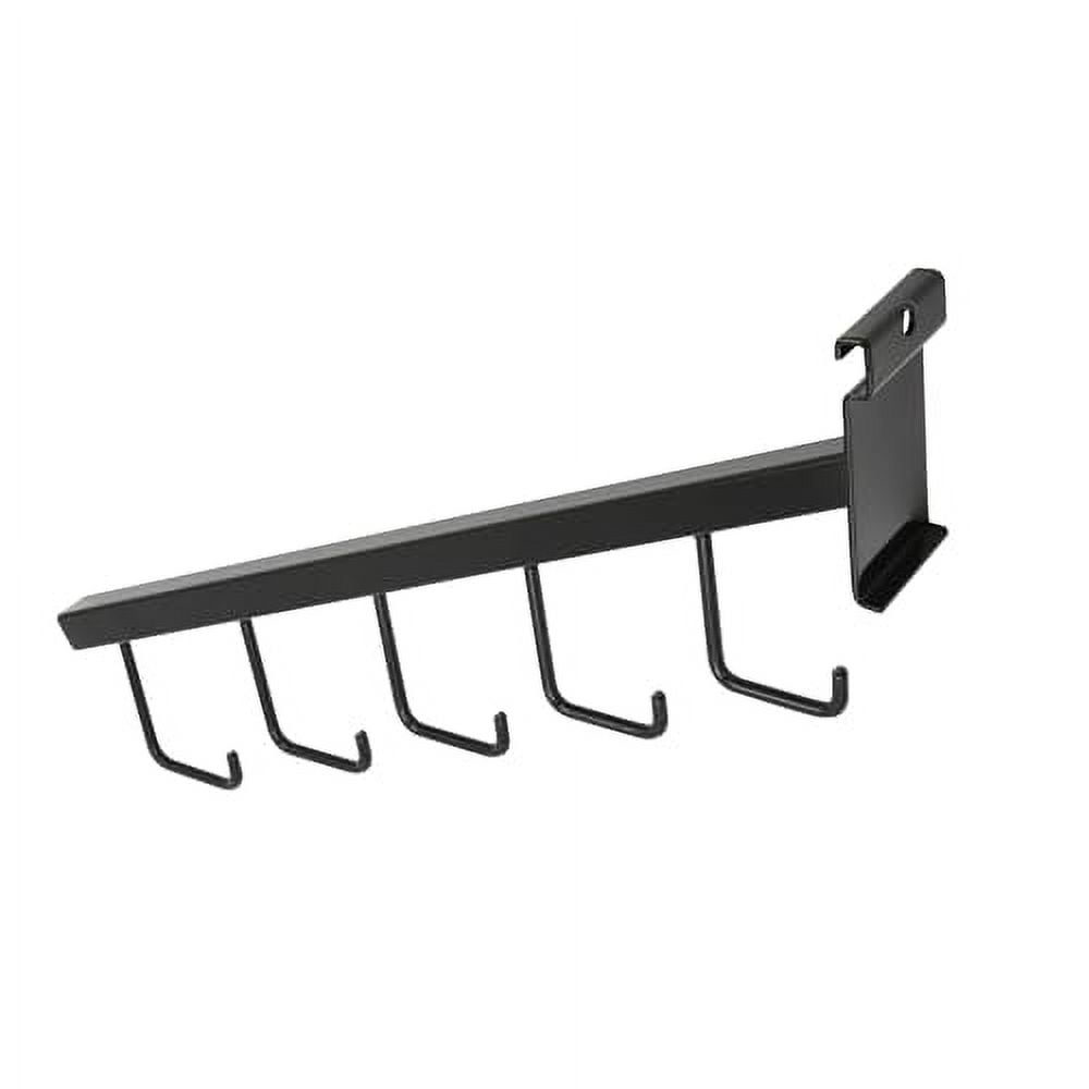 SSWBasics 5-J-Hook Waterfall Black Faceout for Wire Grid and Grid Wall ...