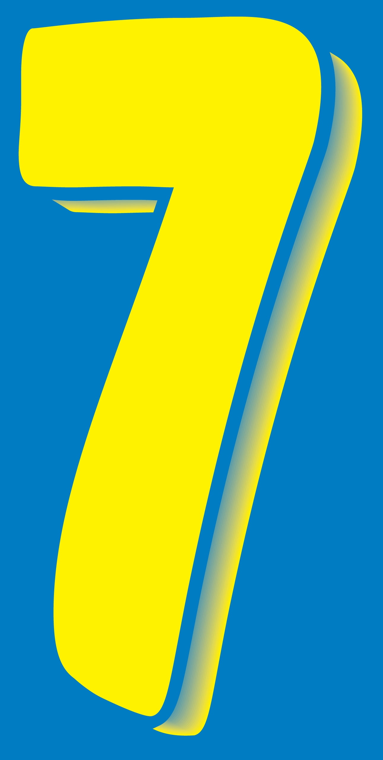 SSWBasics 7 1/2" Windshield Numbers And Symbols - Blue/Yellow - "7" - 4 ...