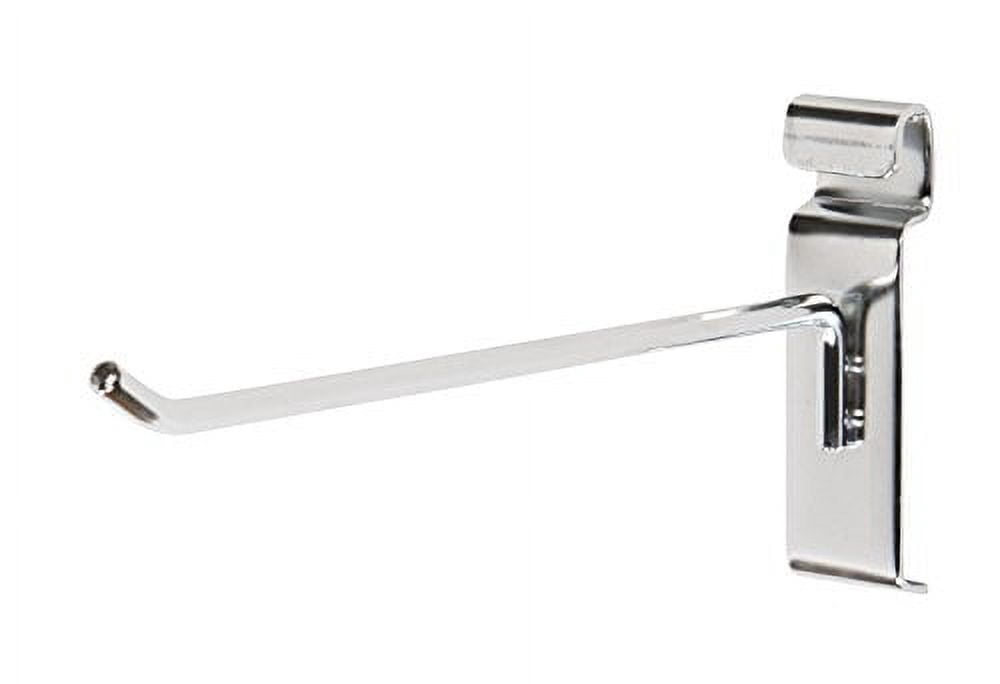 SSWBasics 8" Gridwall Hooks - Pack of 50 Chrome Wire Grid Wall Hooks ...