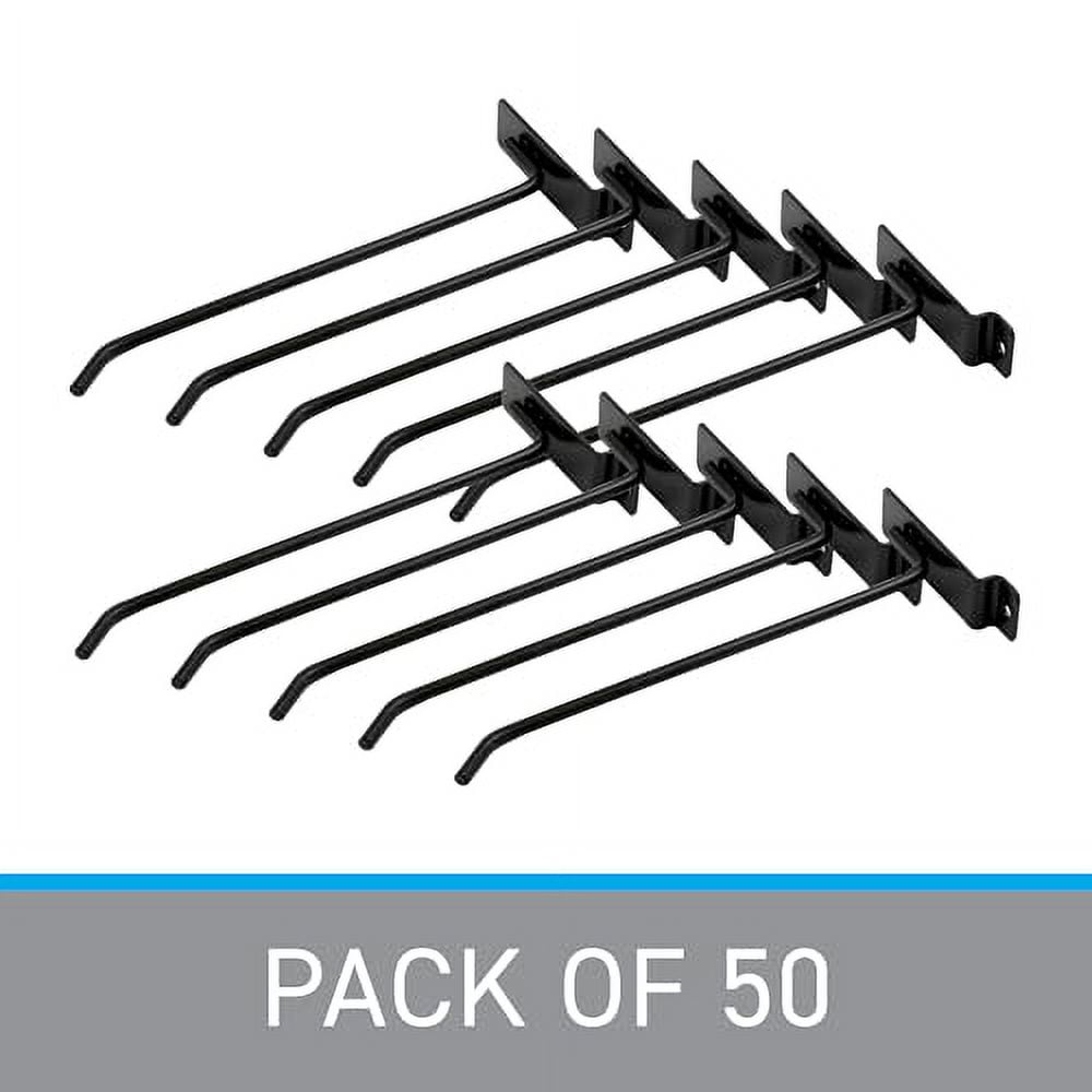 8 Inch Black Peg Hooks Slatwall Accessories - Pack of 50 Sleek Slatwall ...