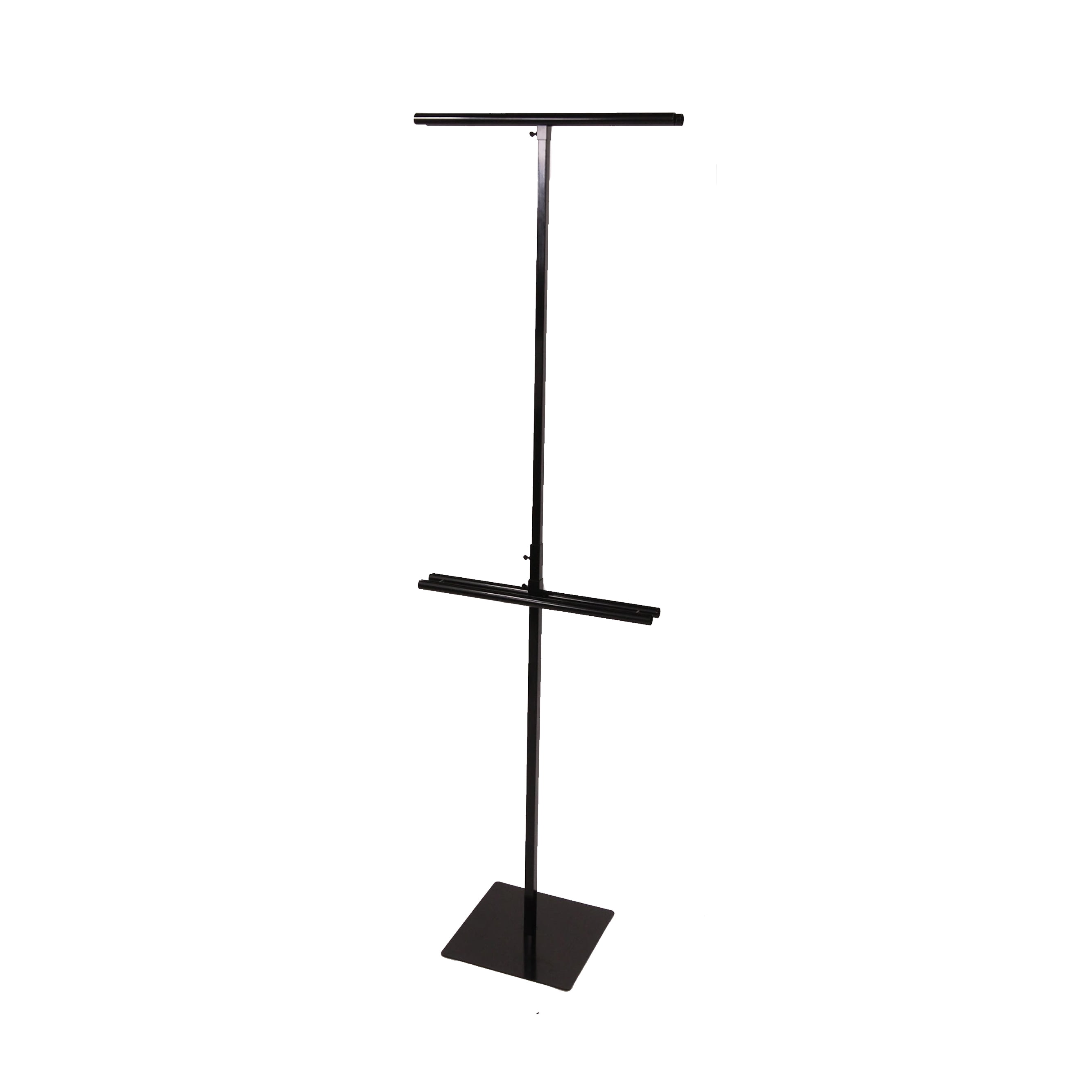 SSWBasics Adjustable Black Metal Banner Stand - Black - Accommodates 2 ...