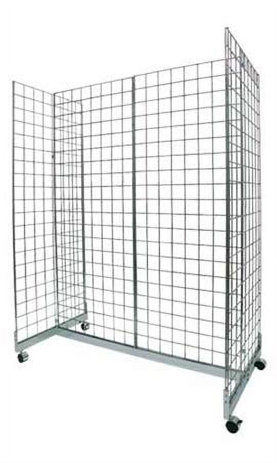 SSWBasics Chrome Grid Gondola Unit - 24”W x 48”L x 66"H - Chrome ...