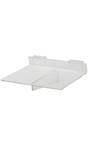 SSWBasics Clear Acrylic Shelf for Slatwall Accessories, 10''W x 8''D ...