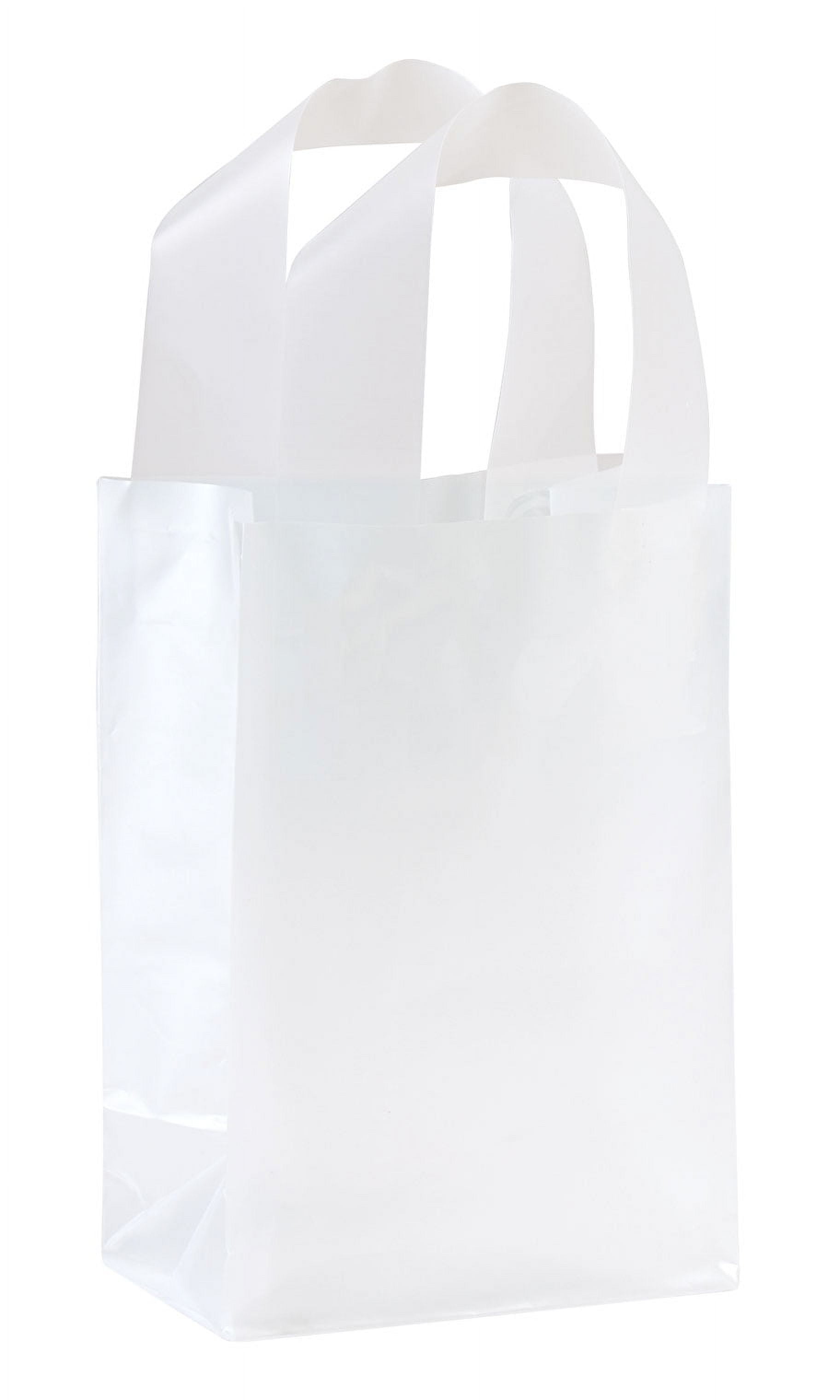 SSWBasics Clear Frosted Plastic Shopping Bags - 5" x 3" x 7" - Case of ...