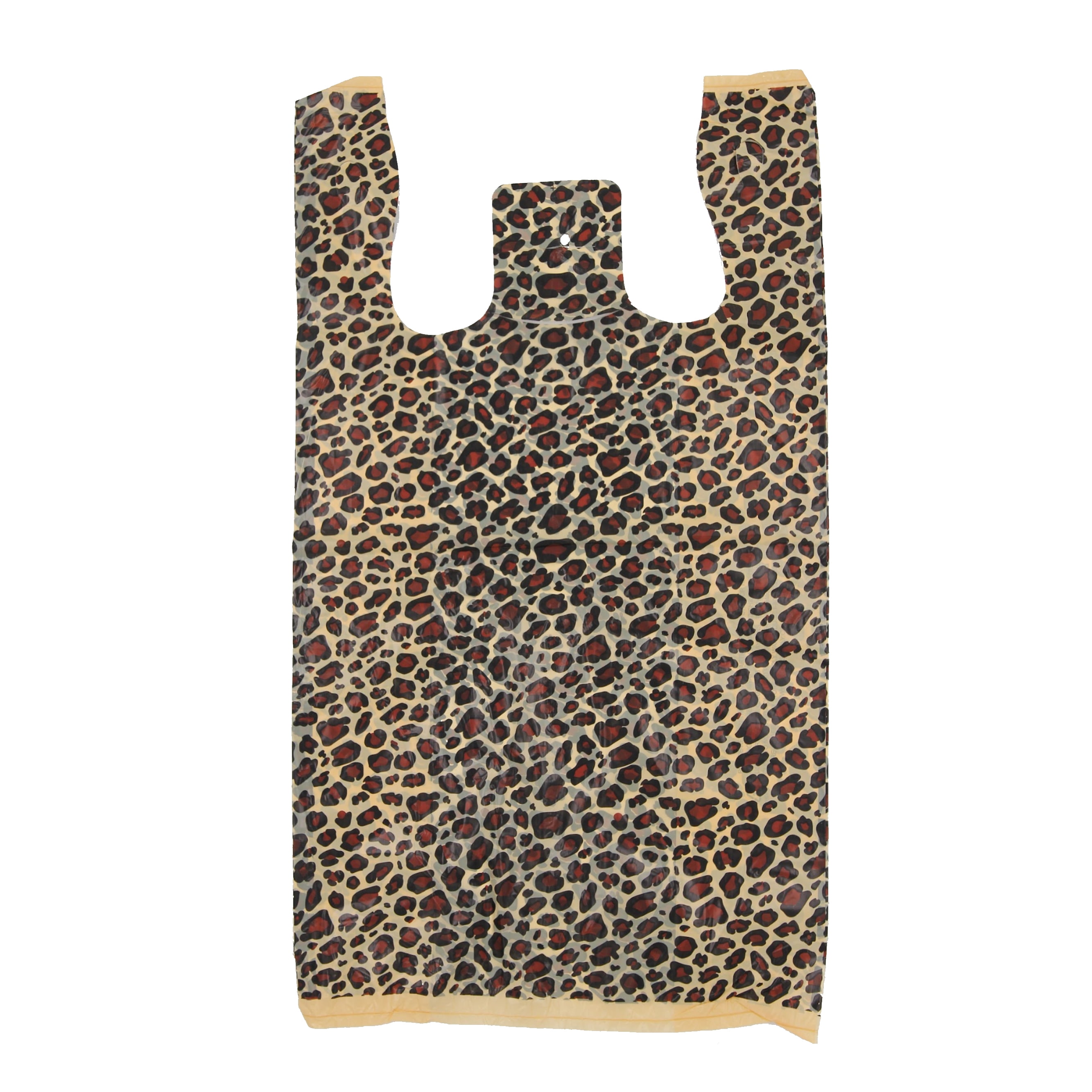 SSWBasics Durable Leopard Print Plastic T-Shirt Bags, Medium, 11 ½” x 6 ...