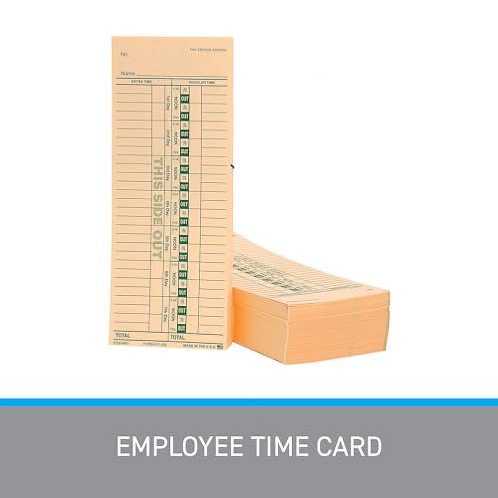 SSWBasics Employee Time Card - Pack of 250 - Durable Time Cards for ...