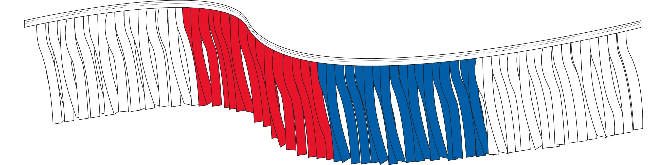 SSWBasics Fiesta Pennant - Red/Blue/White - 60'L- Multi-Color Pennant ...