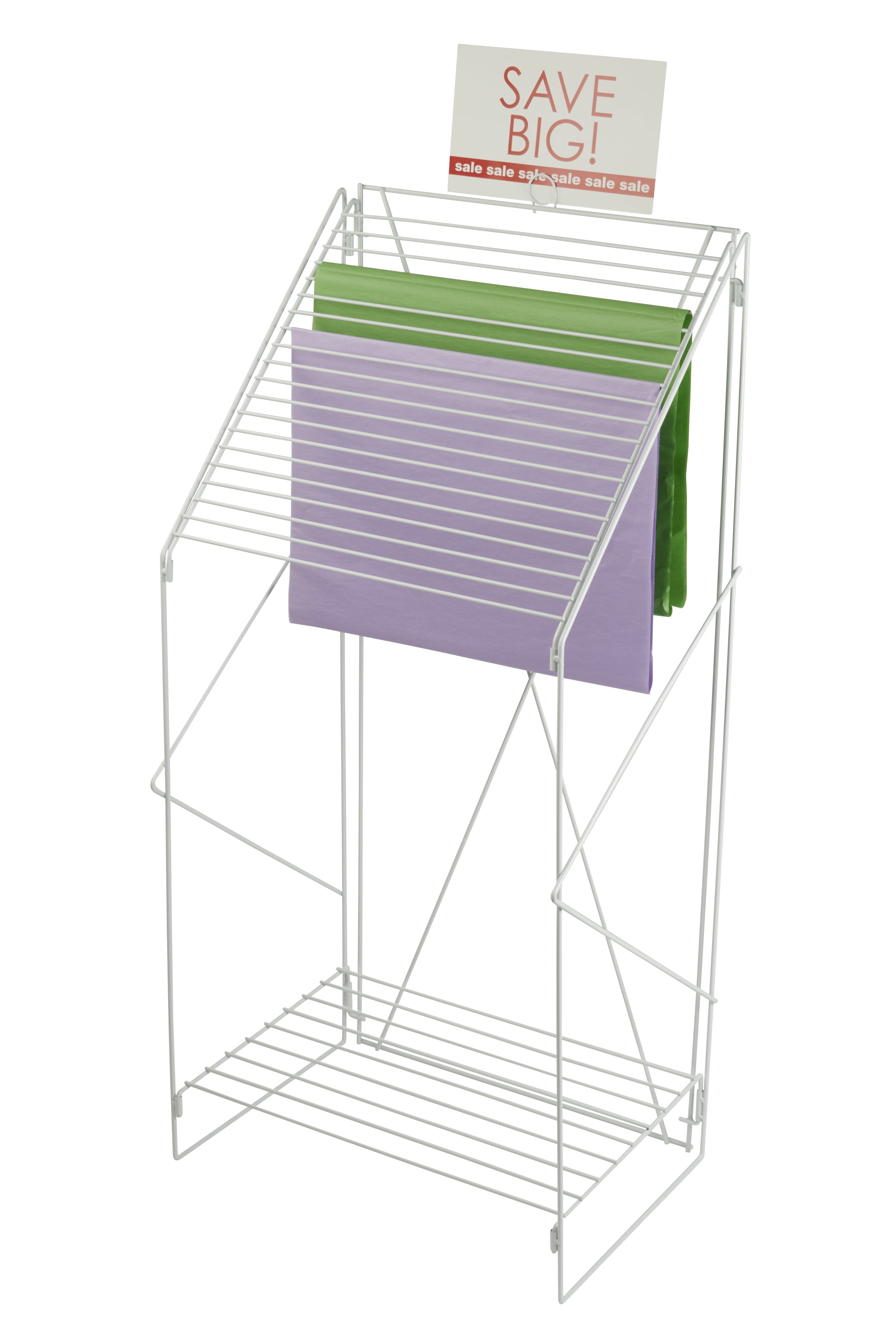 SSWBasics Tissue Paper Rack - White Wire - Floor Standing (23"W x 15½"D ...