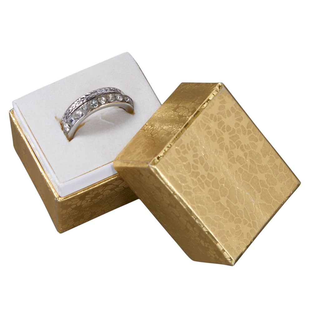 SSWBasics Gold Embossed Ring Boxes - Case of 500- Gold Embossed Ring ...