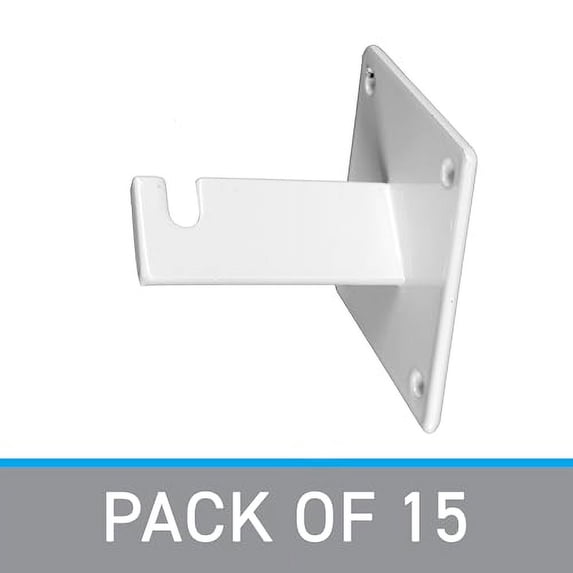 Wall Mount Brackets for Wire and Slatgrid Panels - White - 15 Pack ...