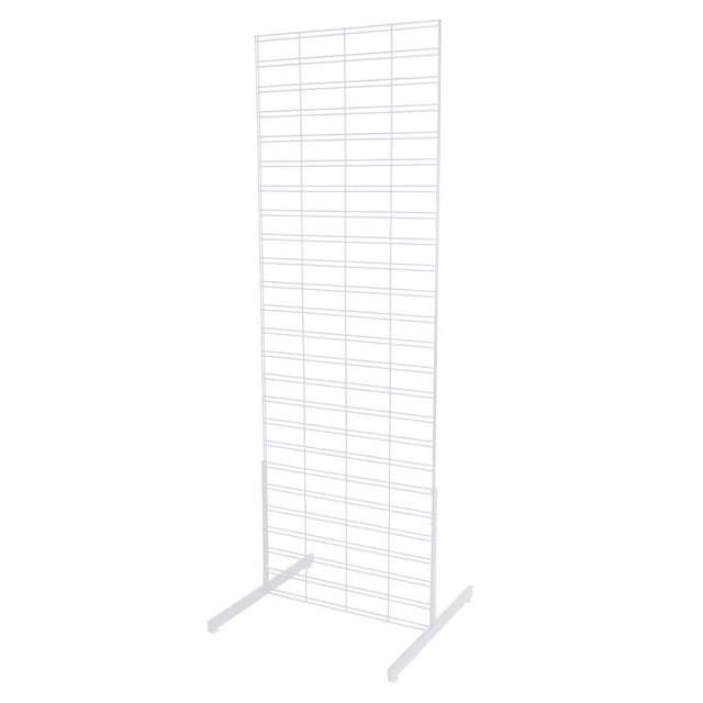 SSWBasics Gridwall Panel Display Stand - 2 x 6 Foot White Slat Grid ...