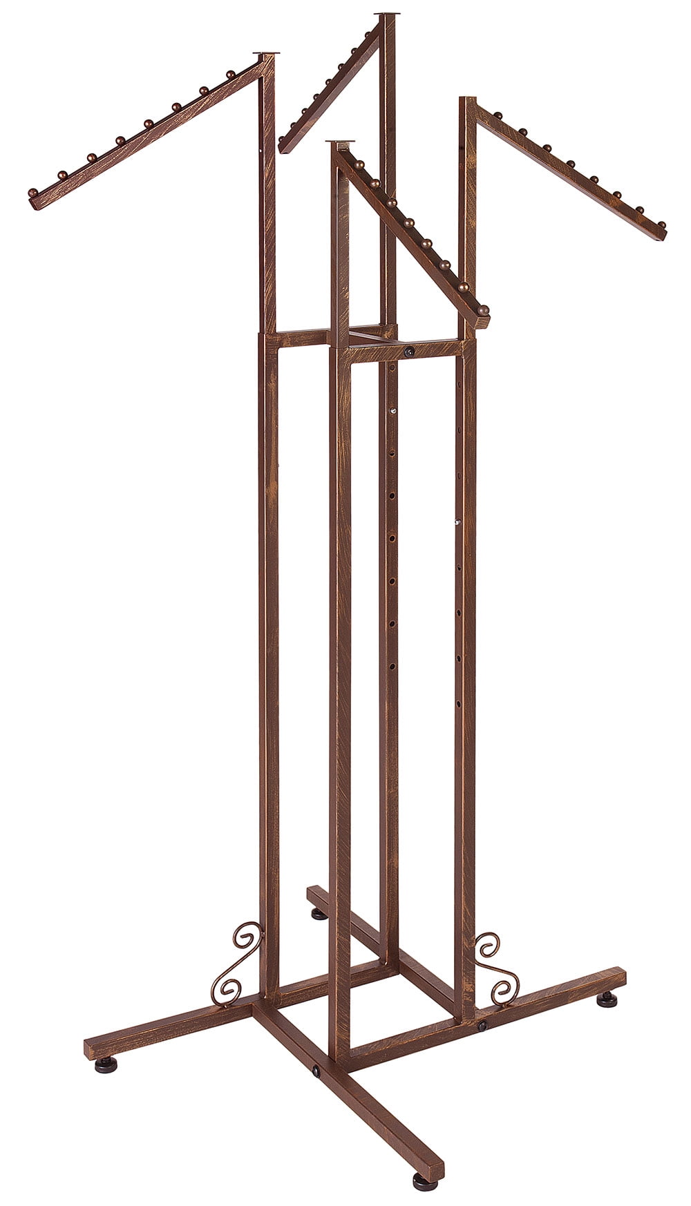 SSWBasics Heavy Duty 4-Way Clothing Rack with Slant Arms Boutique ...