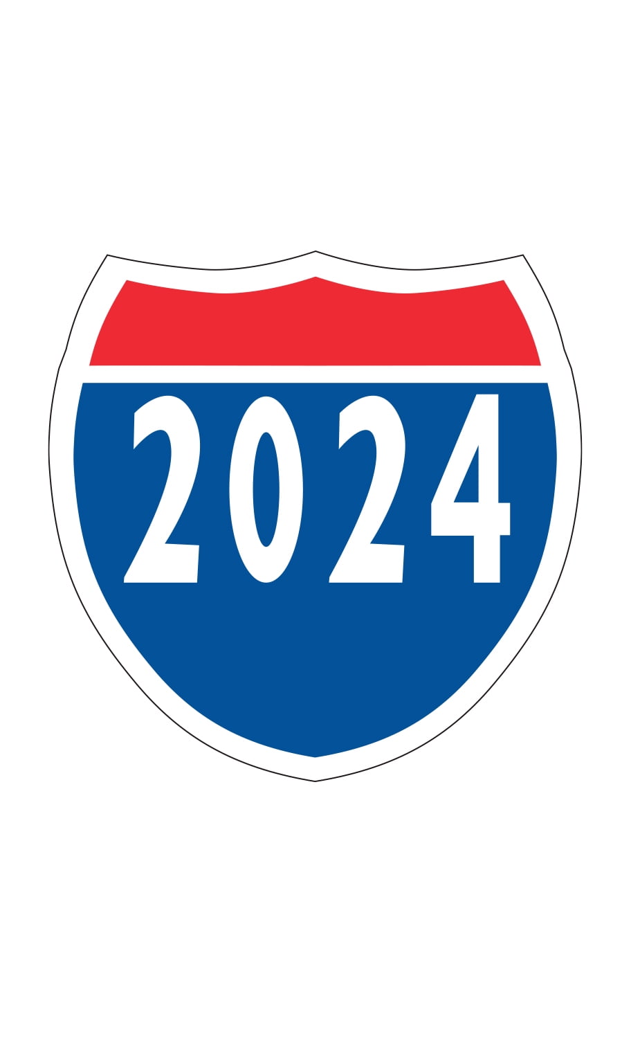 SSWBasics Interstate Sign Windshield Stickers - "2024" - Pack of 12 ...