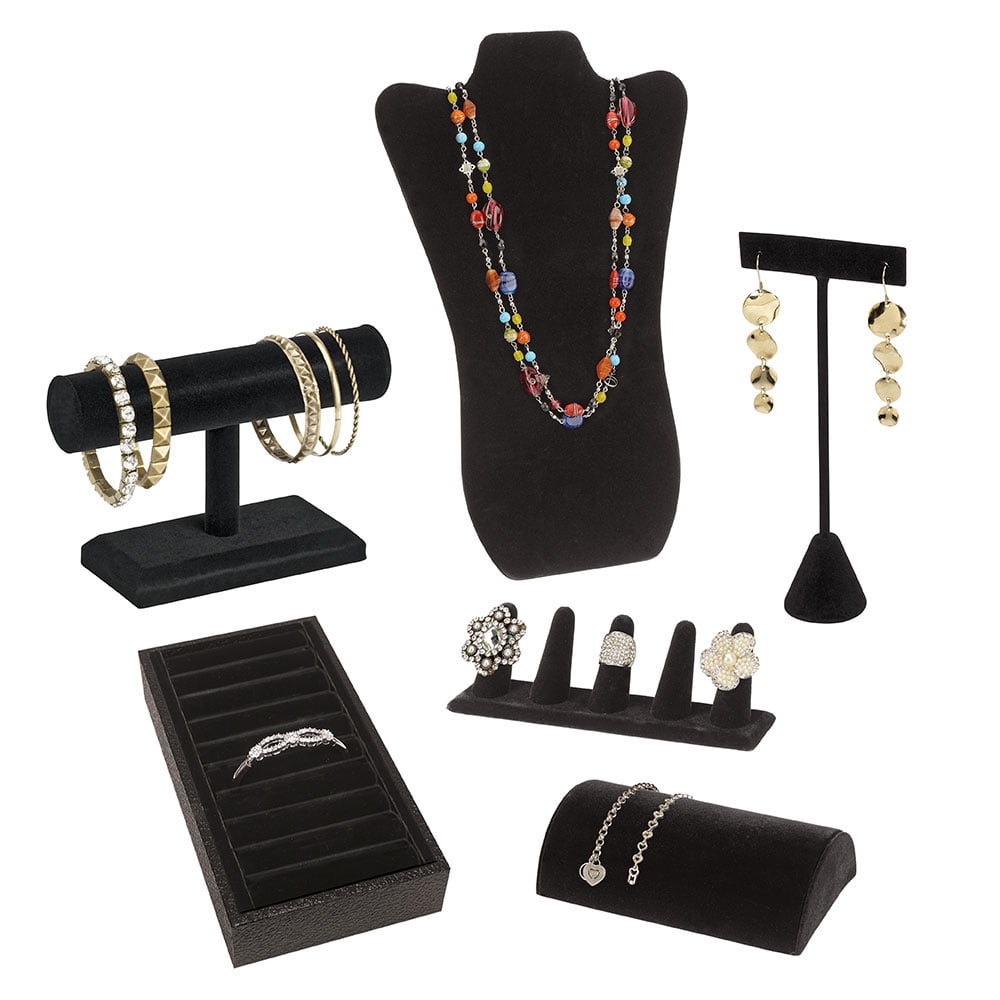 SSWBasics Jewelry Display Bundle - Black Velvet - 6 Displays Included ...