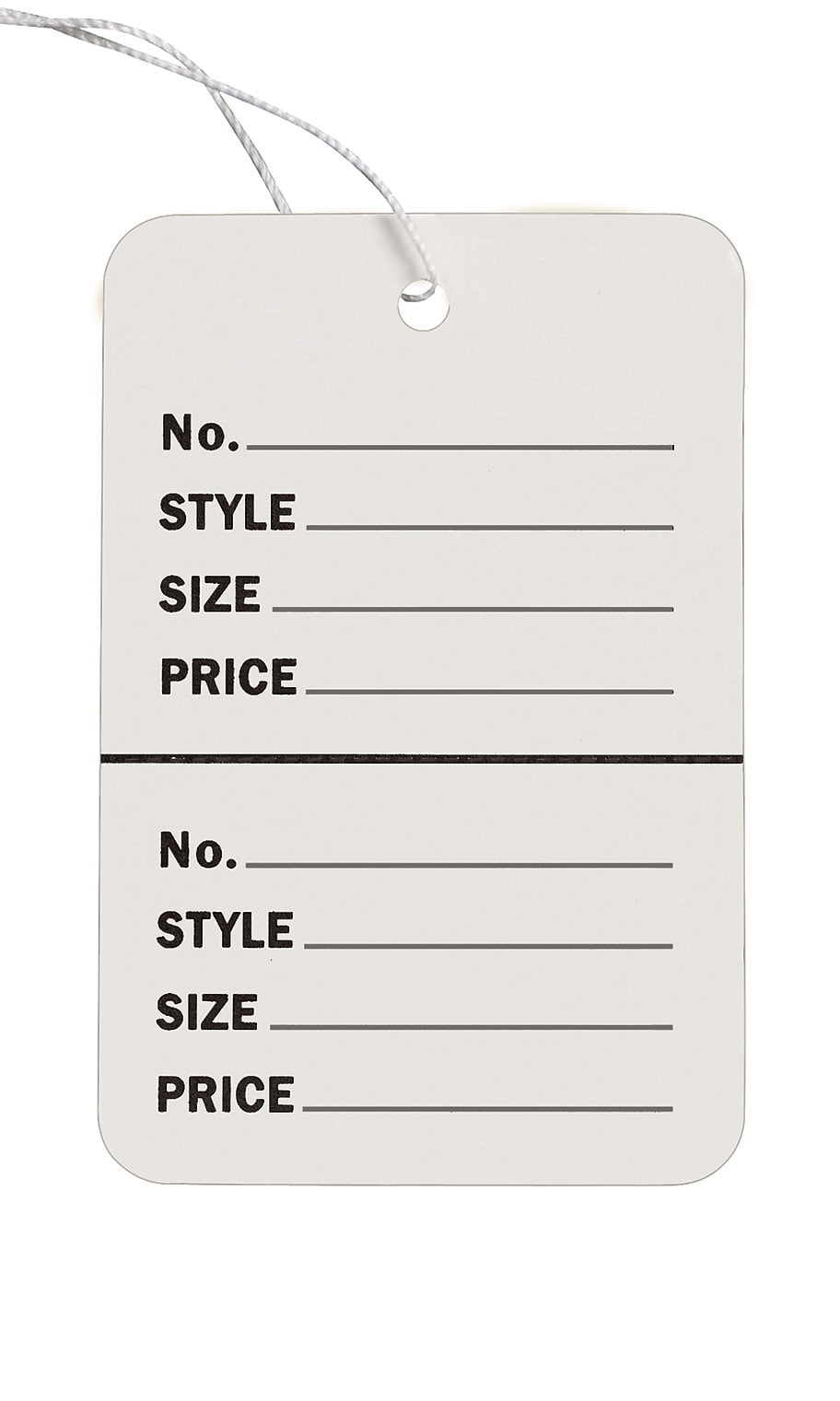 SSWBasics Large Strung White Perforated Clothing Tags 1 3/4"W x 2 7/8"H ...