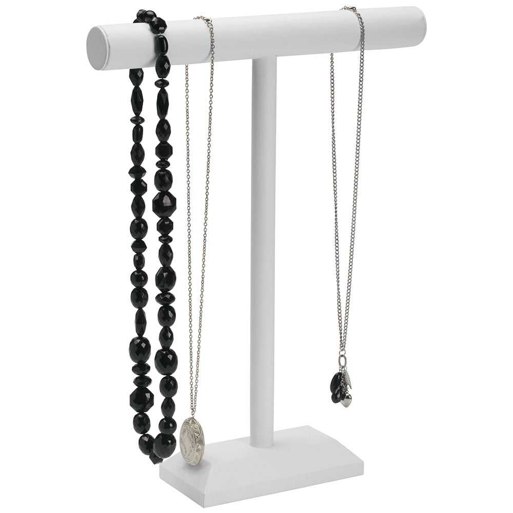 SSWBasics Large White Faux Leather T-Bar Display - Case of 3 - Walmart.com