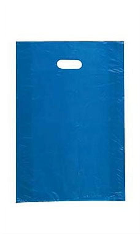 SSWBasics Medium High Density Blue Plastic Merchandise Bags - 12”W x 3 ...