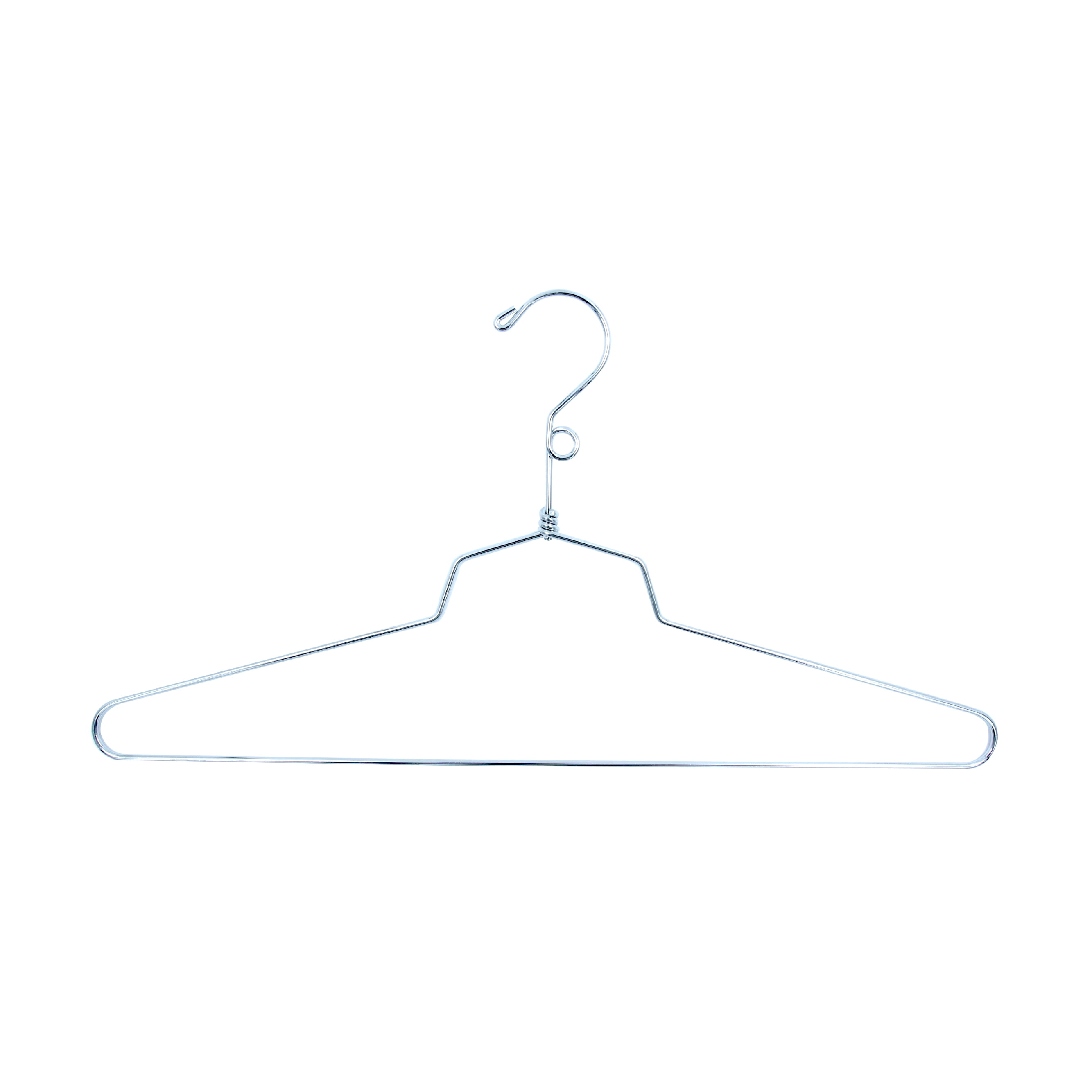 Heavy Duty 18" Chrome Metal Shirt Hangers with Loop Hook Design, Pack ...