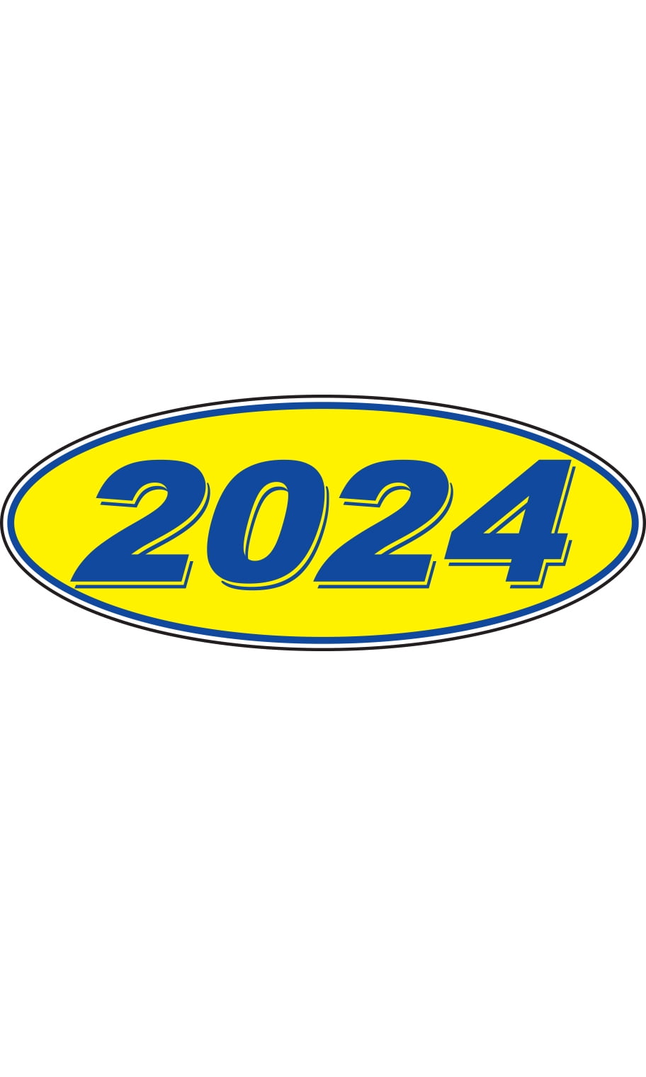 SSWBasics Oval Windshield Year Stickers - Blue/Yellow - "2024" - Pack ...
