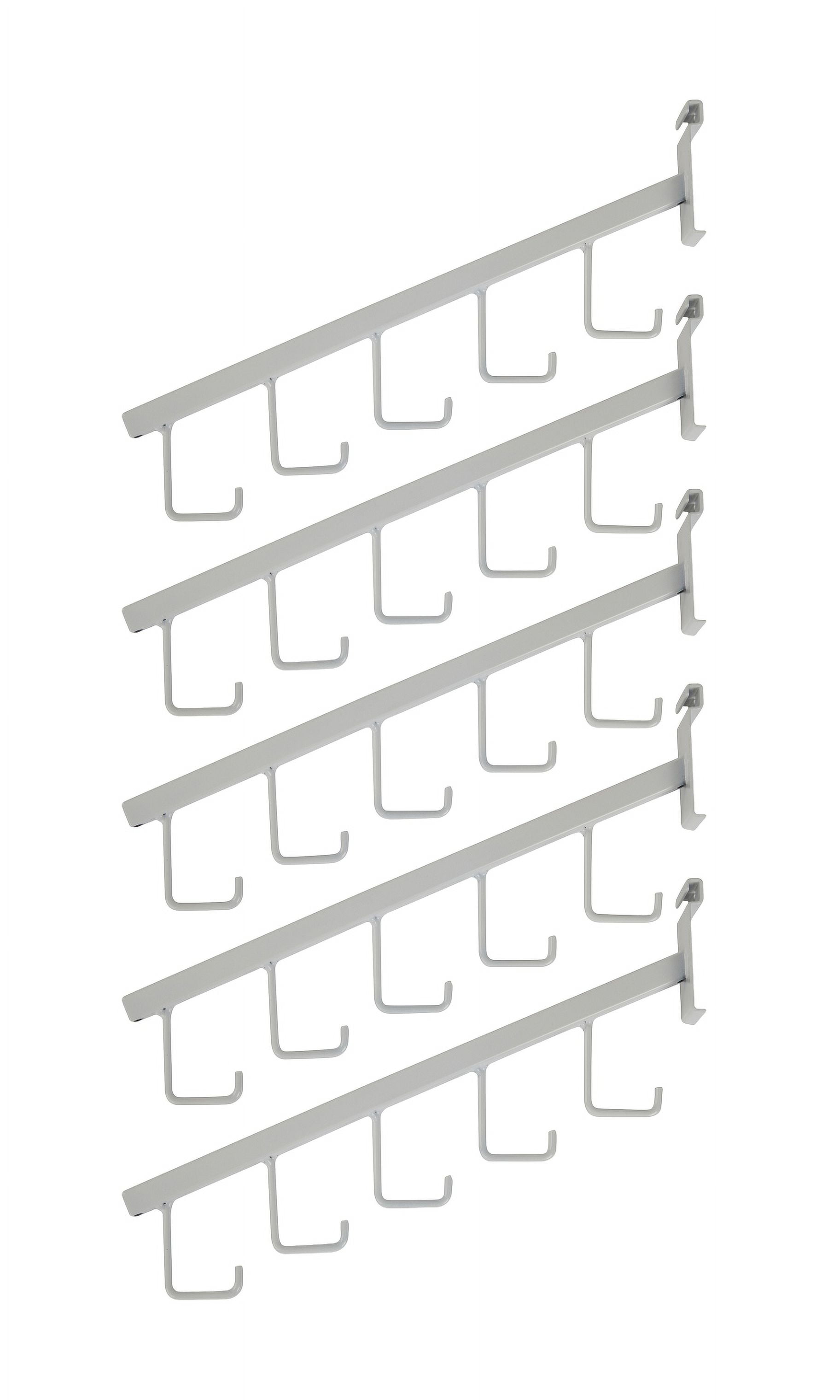 SSWBasics Pack of 5 White 5-J-Hook Waterfall Faceout Gridwall Hooks ...