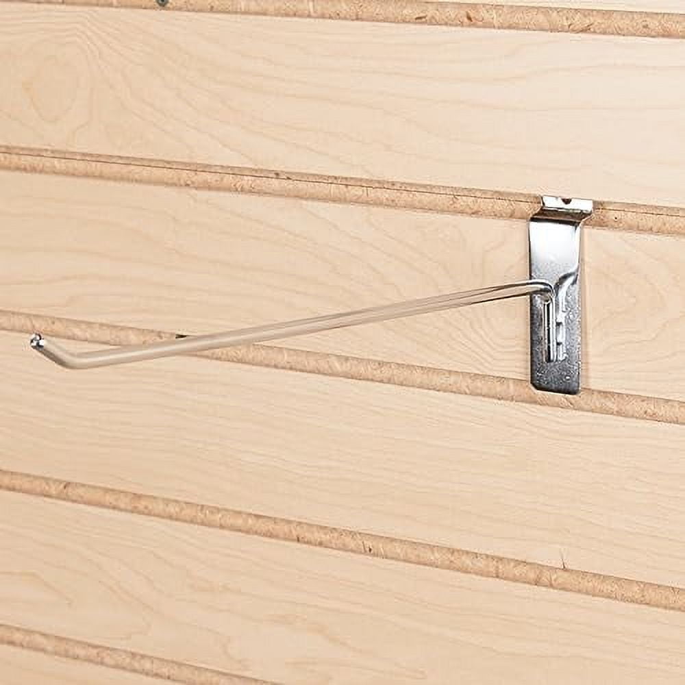 SSWBasics Slatwall Accessories 12 Chrome Hooks for Slat Wall Accessory ...