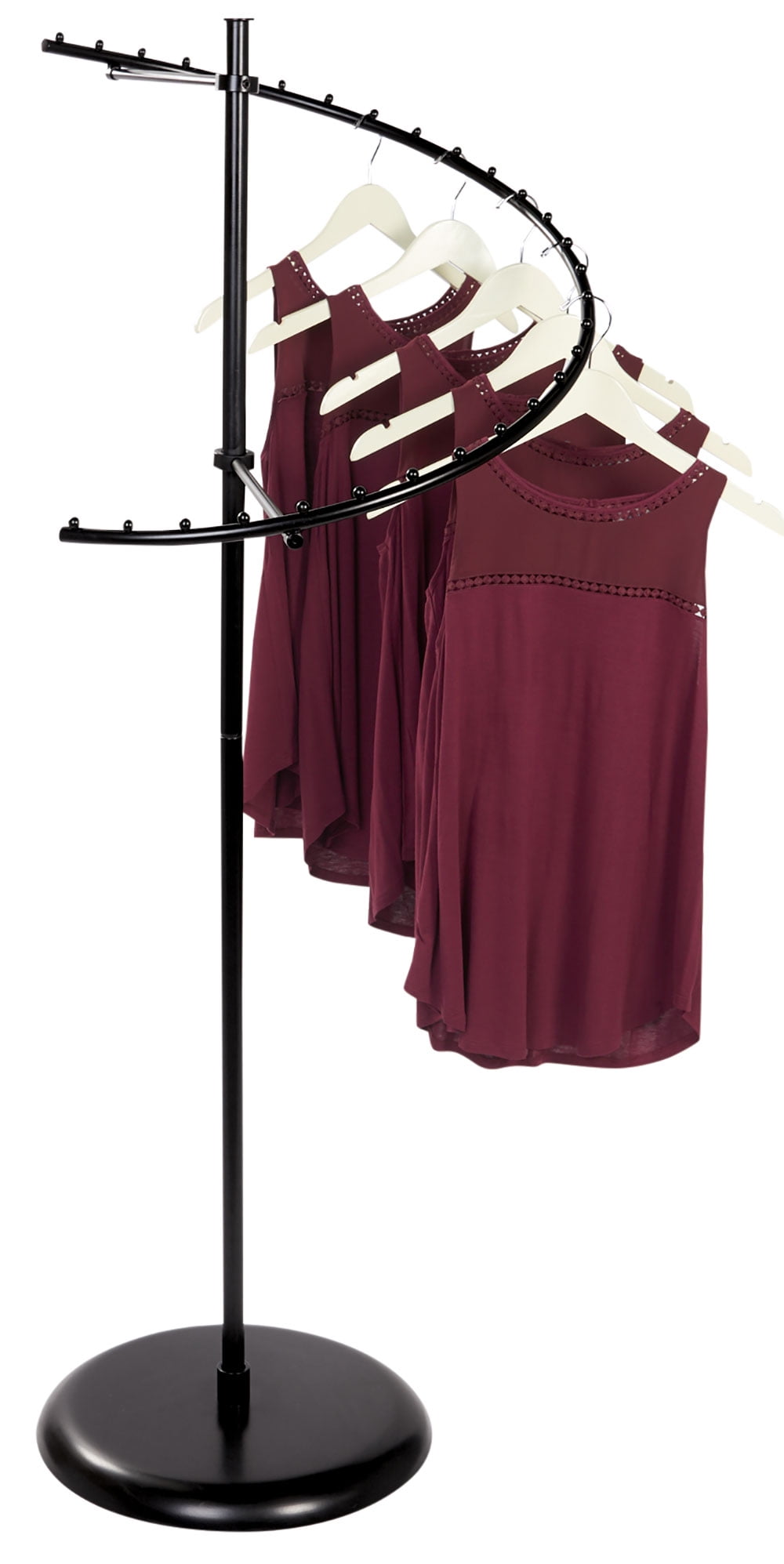 SSWBasics Sleek Black Spiral Clothing Rack - 29 Ball Retail Clothing ...
