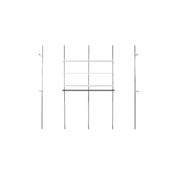 SSWBasics Slotted Standard System Kit 1- Chrome Strut Channel Shelf ...