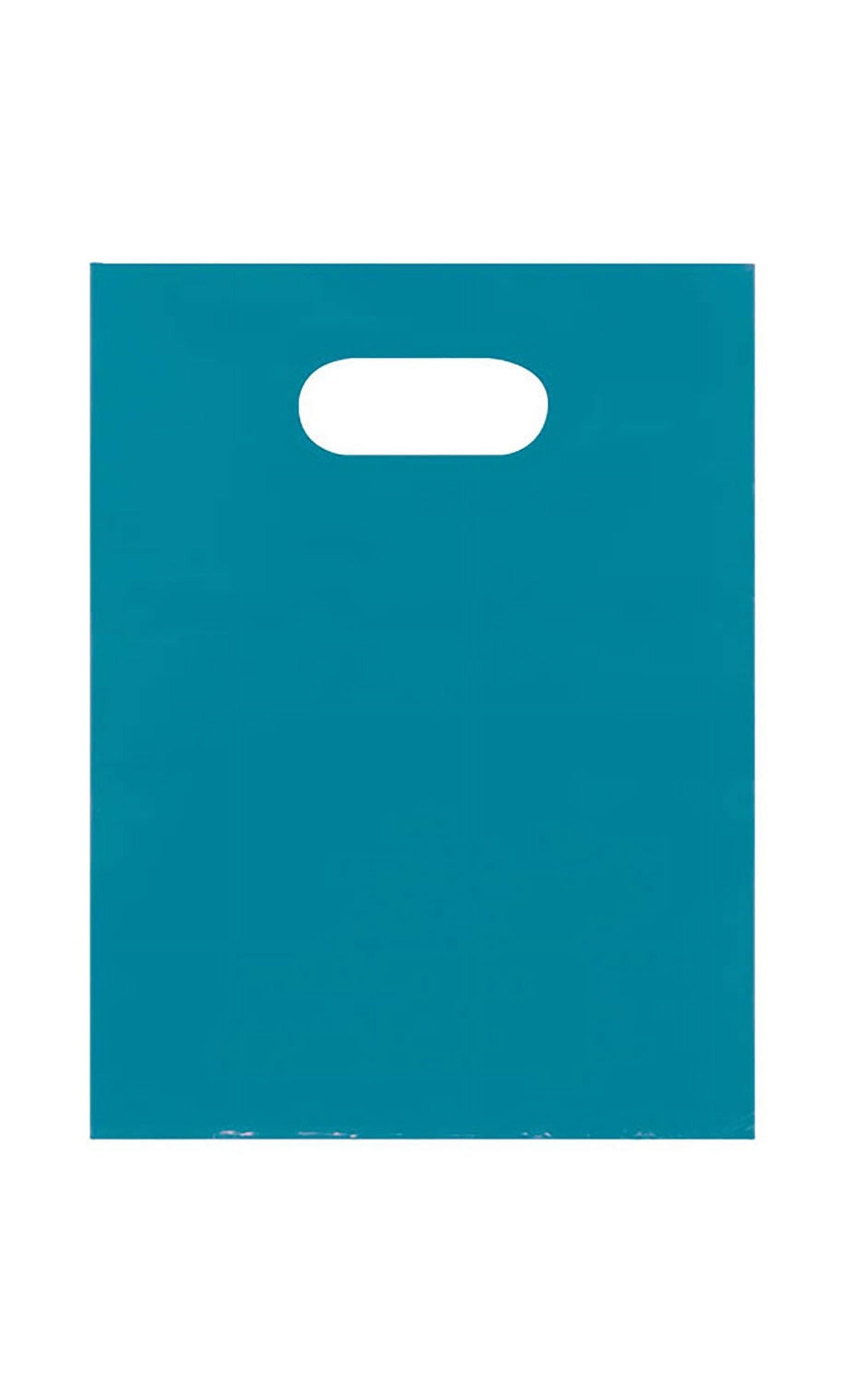 SSWBasics Teal Blue Plastic Merchandise Shopping Bags with Die Cut ...