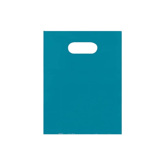 SSWBasics Teal Blue Plastic Merchandise Shopping Bags with Die Cut ...