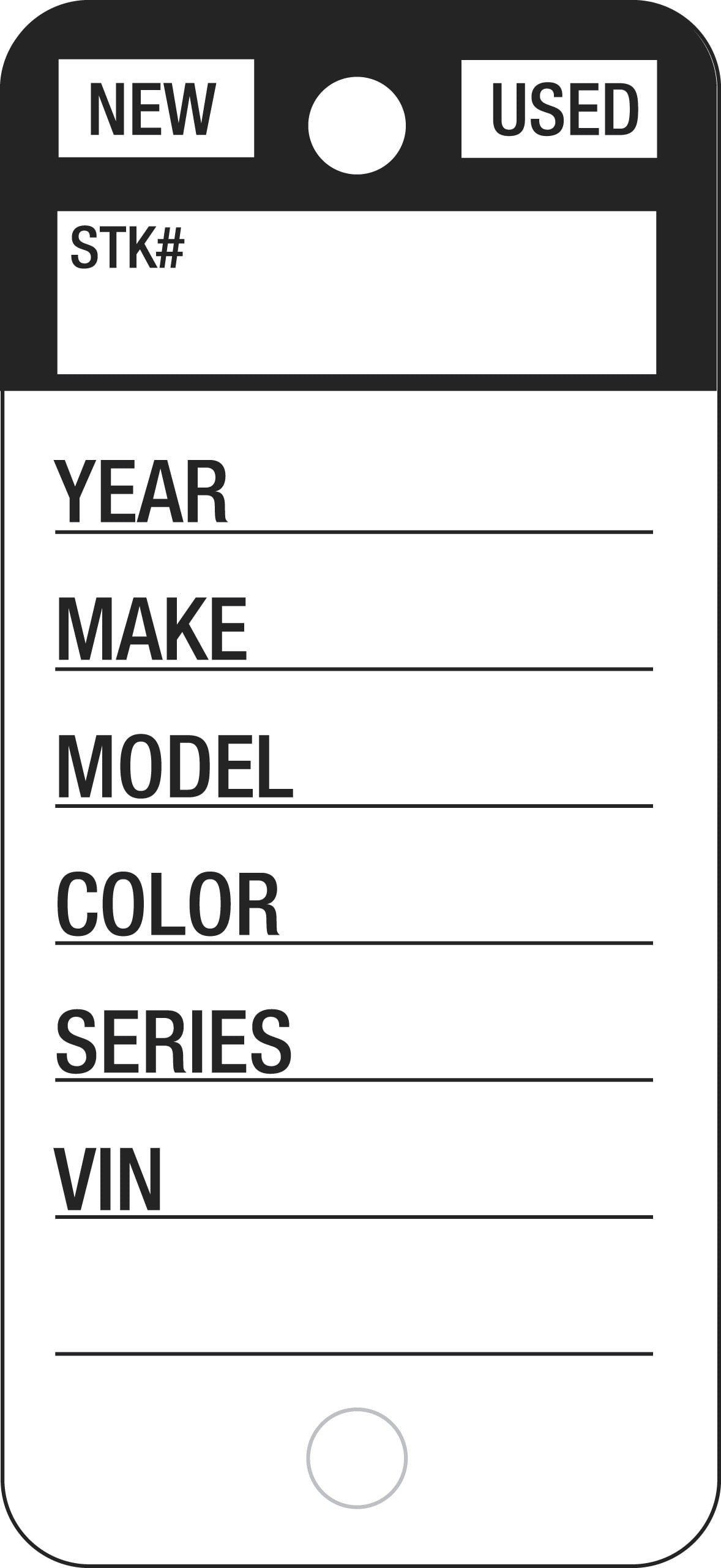 SSWBasics Top Stripe Key Tag - Black - Key Rings Included - 1 3/8"W x 3 ...