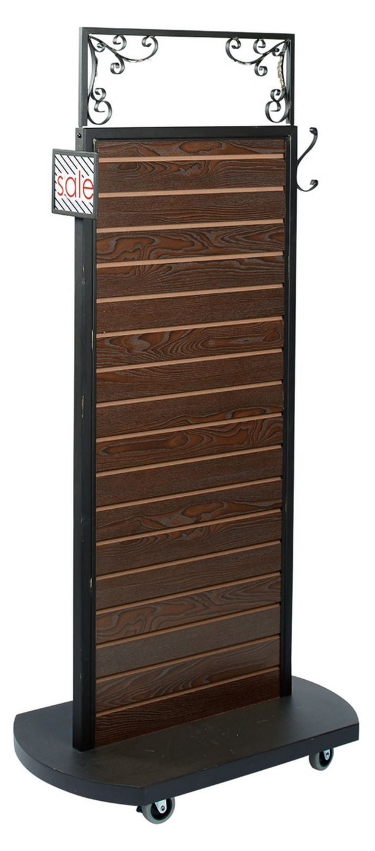 SSWBasics Vintage Dark Walnut Rolling Slatwall Display - Hand ...