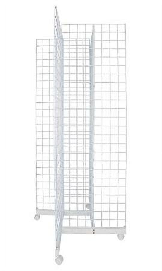 SSWBasics White 4-Way Wire Grid Tower with Base and Casters- White Grid ...