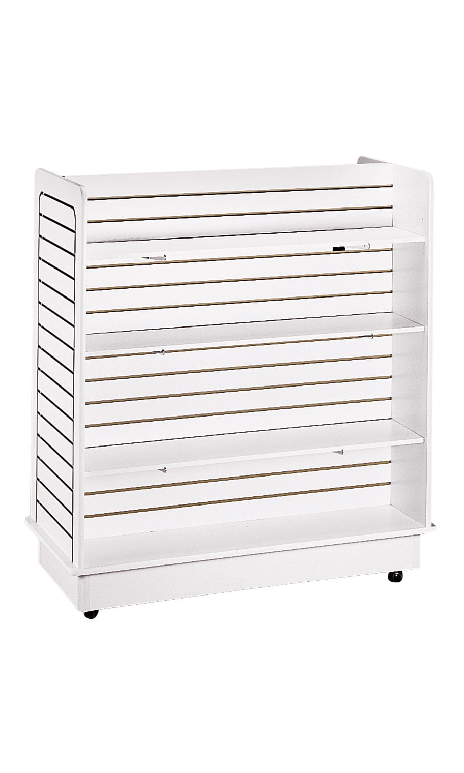 SSWBasics White Slatwall Gondola Unit - 6 Shelves Included (Base and ...