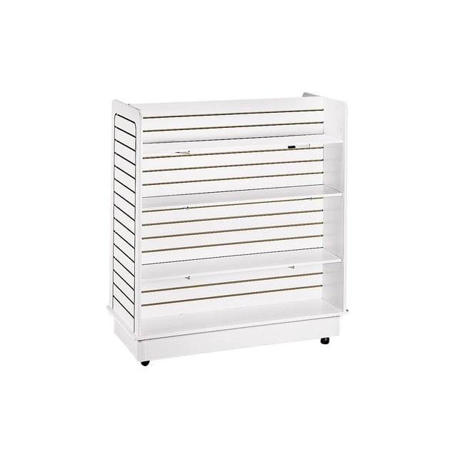 SSWBasics White Slatwall Gondola Unit - 6 Shelves Included (Base and ...