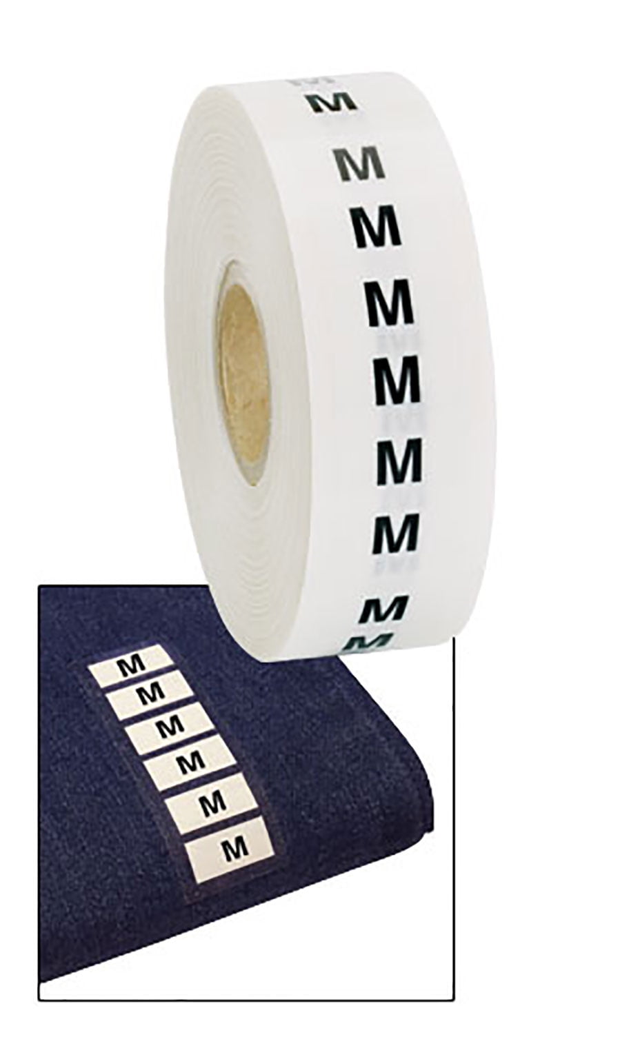 SSWBasics Wrap Around Clothing Size Labels - Size M - Roll of 500 ...