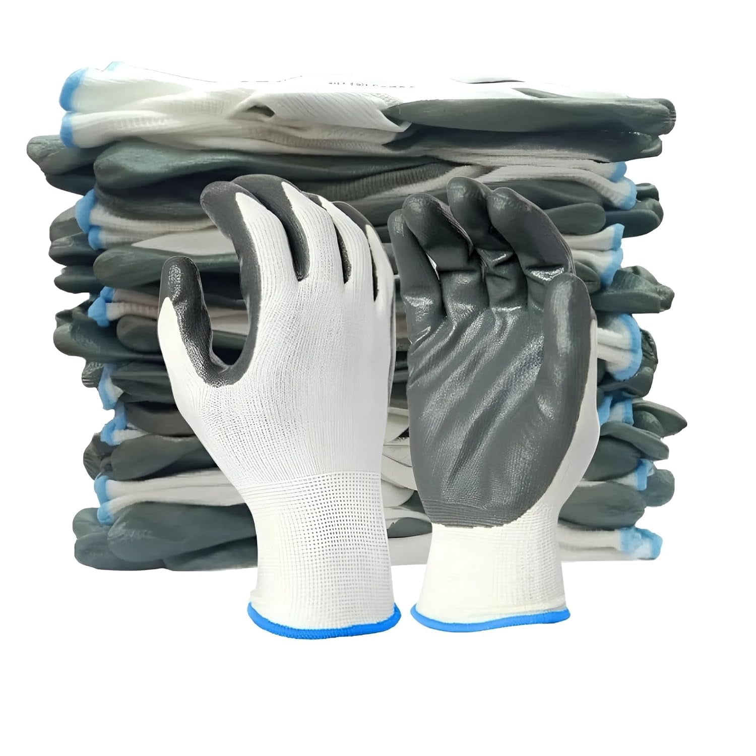SSWW Anti Cut Safety Hand Gloves Pvc Coated Grey White Nylon Safety ...