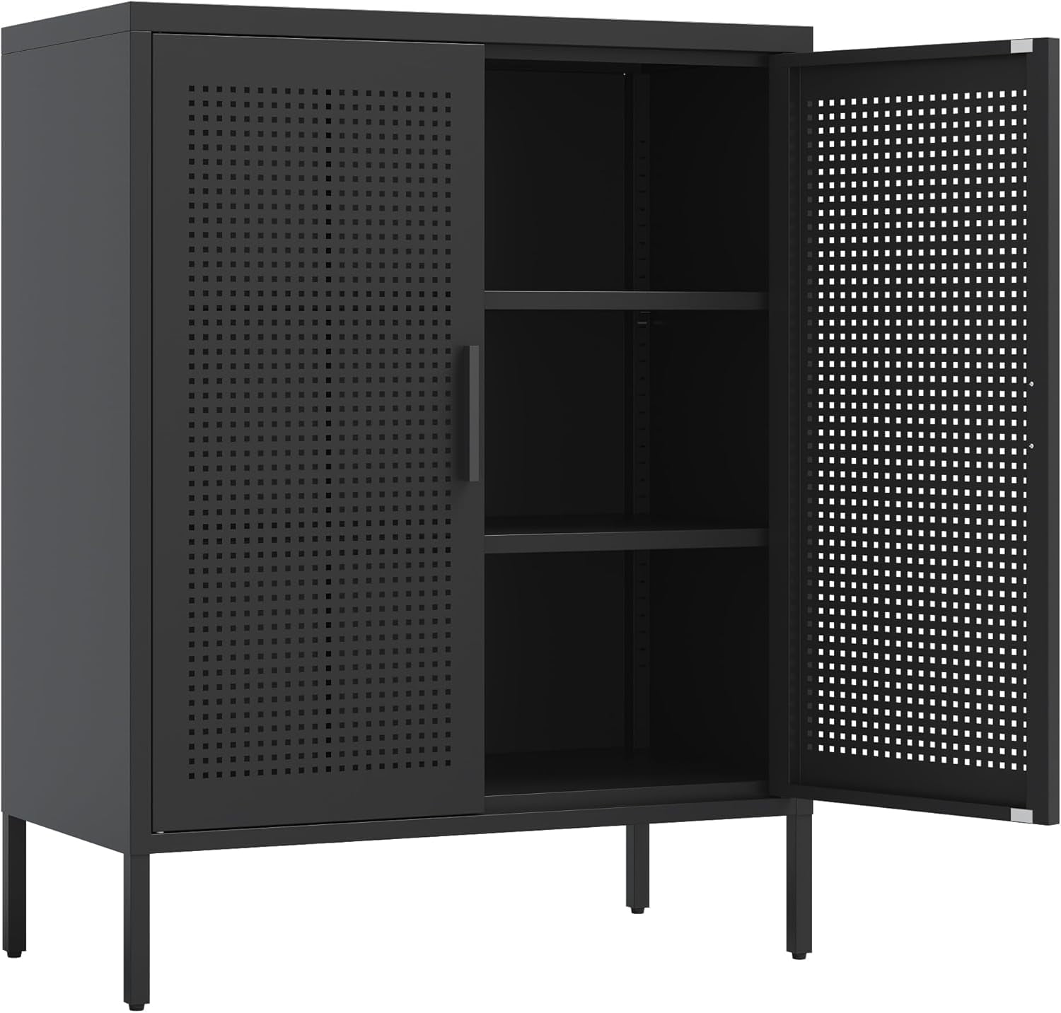 SSYBAB 2-Door Metal Filing Cabinet with 2 Adjustable Shelves & Heavy ...