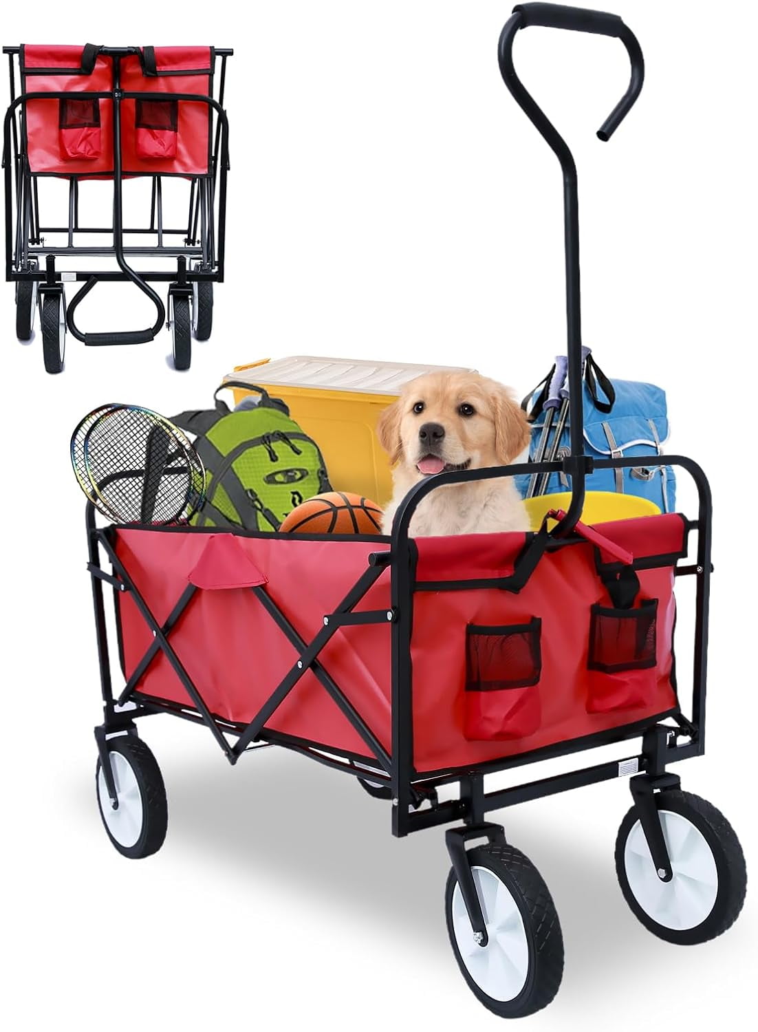 SSYBAB Collapsible Foldable Wagon Large Capacity Outdoor Utility Wagon ...