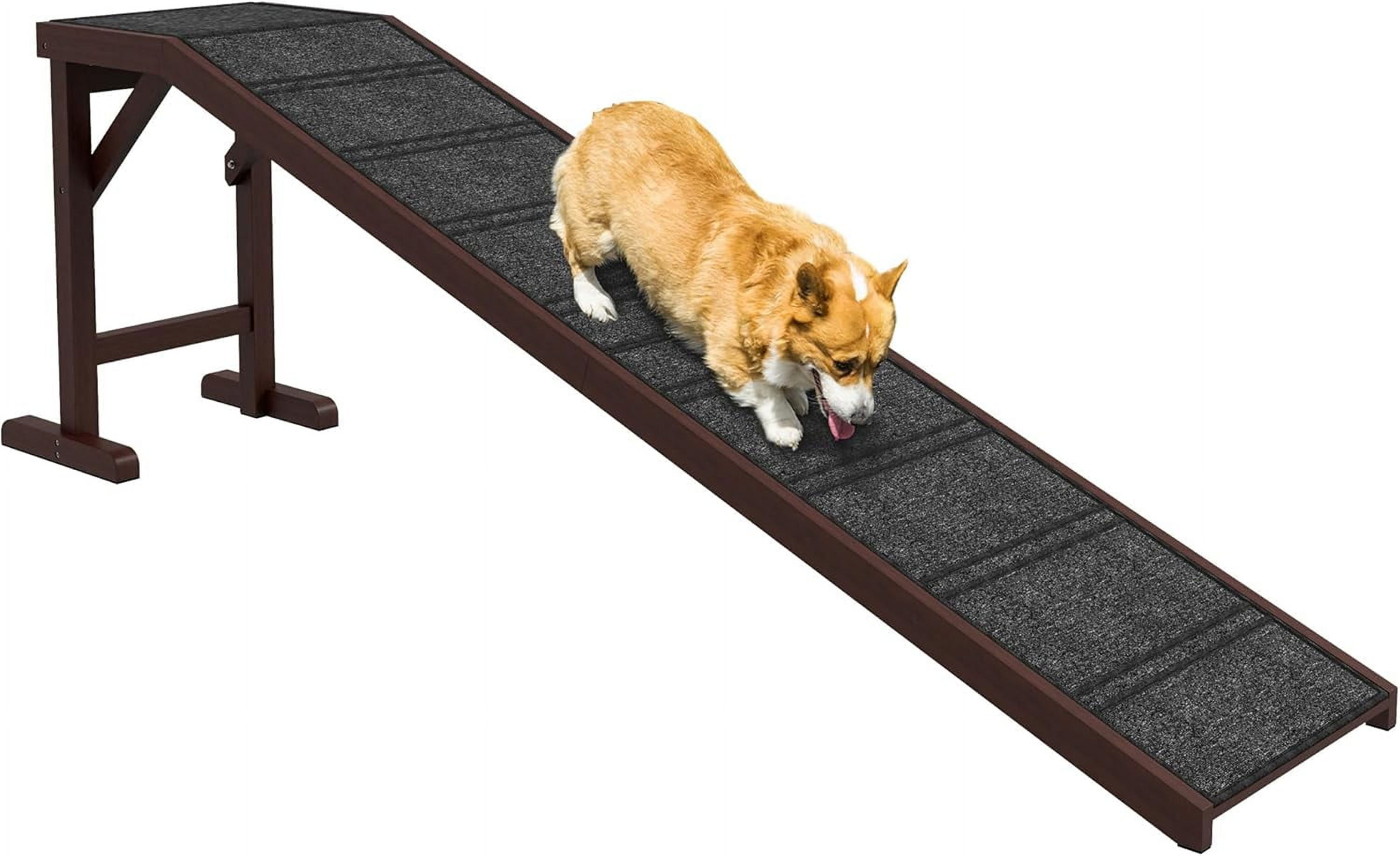 SSYBAB Dog Ramp for Bed, Pet Ramp for Dogs with Non-Slip Carpet and Top ...