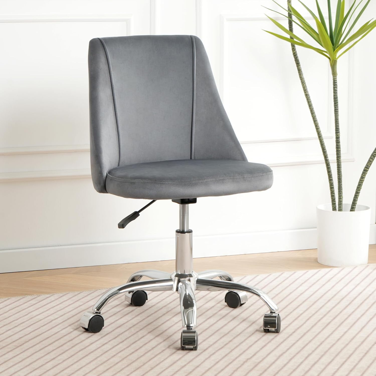 SSYBAB Home Office Desk Chair with Wheels, Adjustable Height Rolling ...