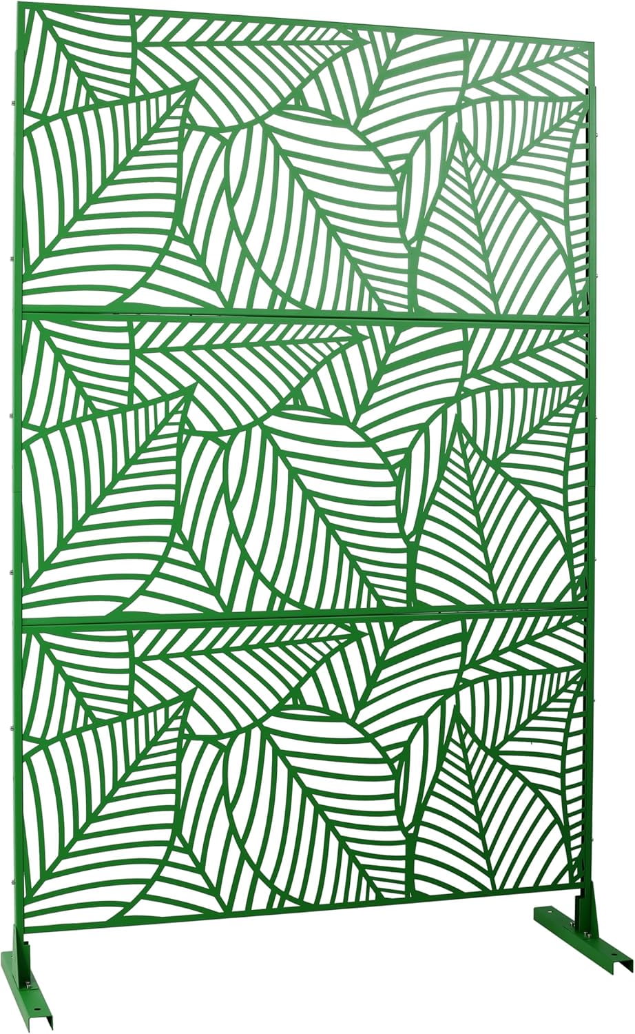 SSYBAB Metal Privacy Screens 76" H Outdoor Privacy Screens Panels Outdoor and Indoor Leaf ...