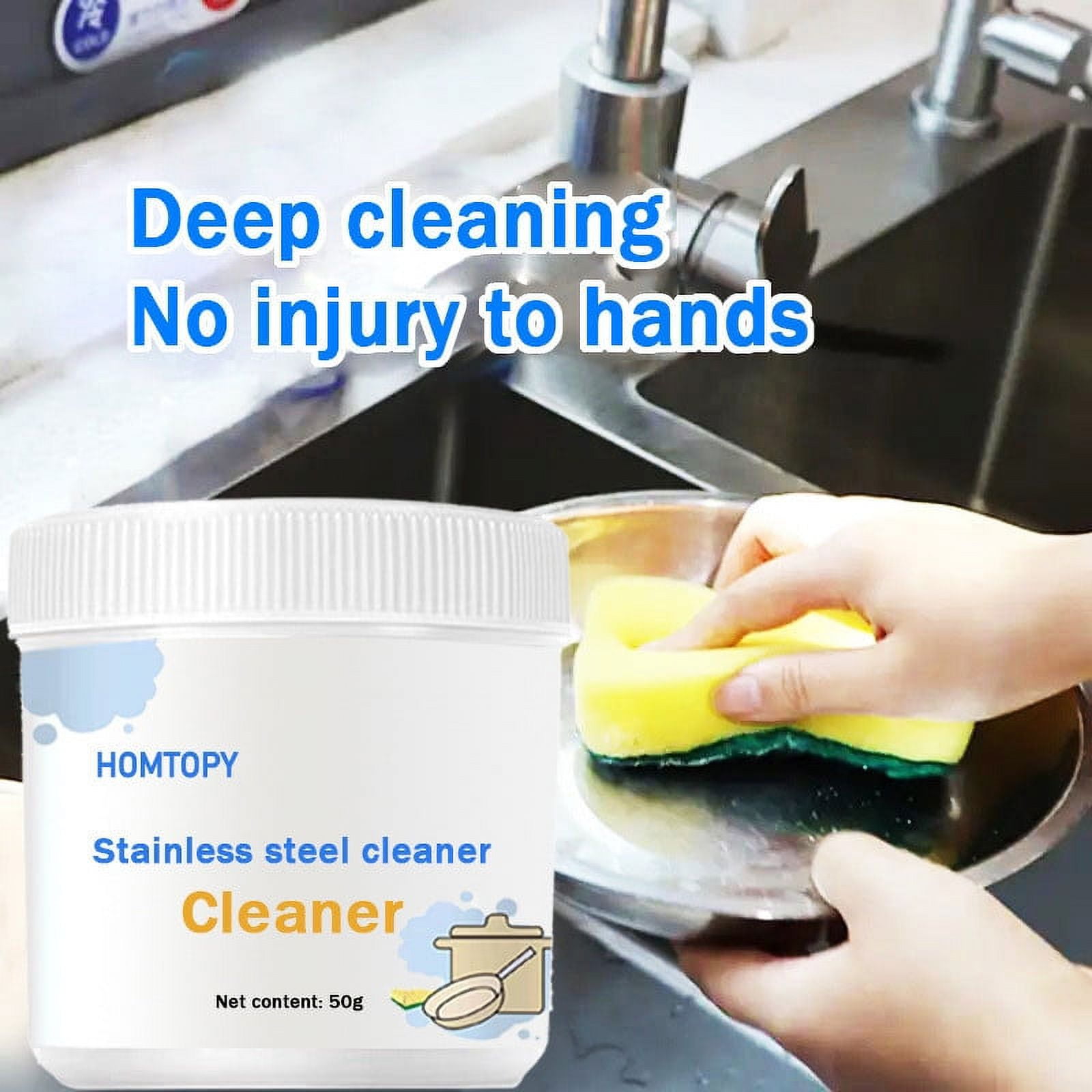 SSZMDLB under $5 3Pcs Stainless Steel Cleaner, Kitchen Cleaning Powder ...