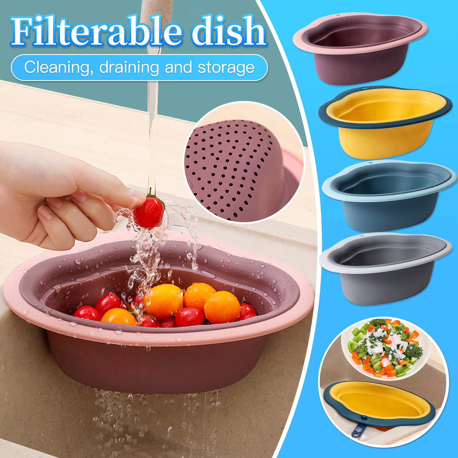 SSZMDLB under $5 4Pcs Flip Sink Basket, Sink Basket and Strainer, Flip ...