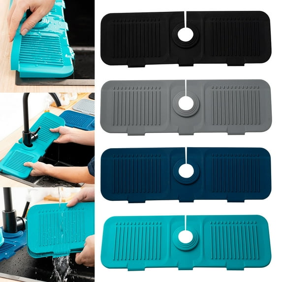 SSZMDLB under $5 4Pcs Kitchen Sink Mat, Kitchen Sink Faucet Mat, Sink ...