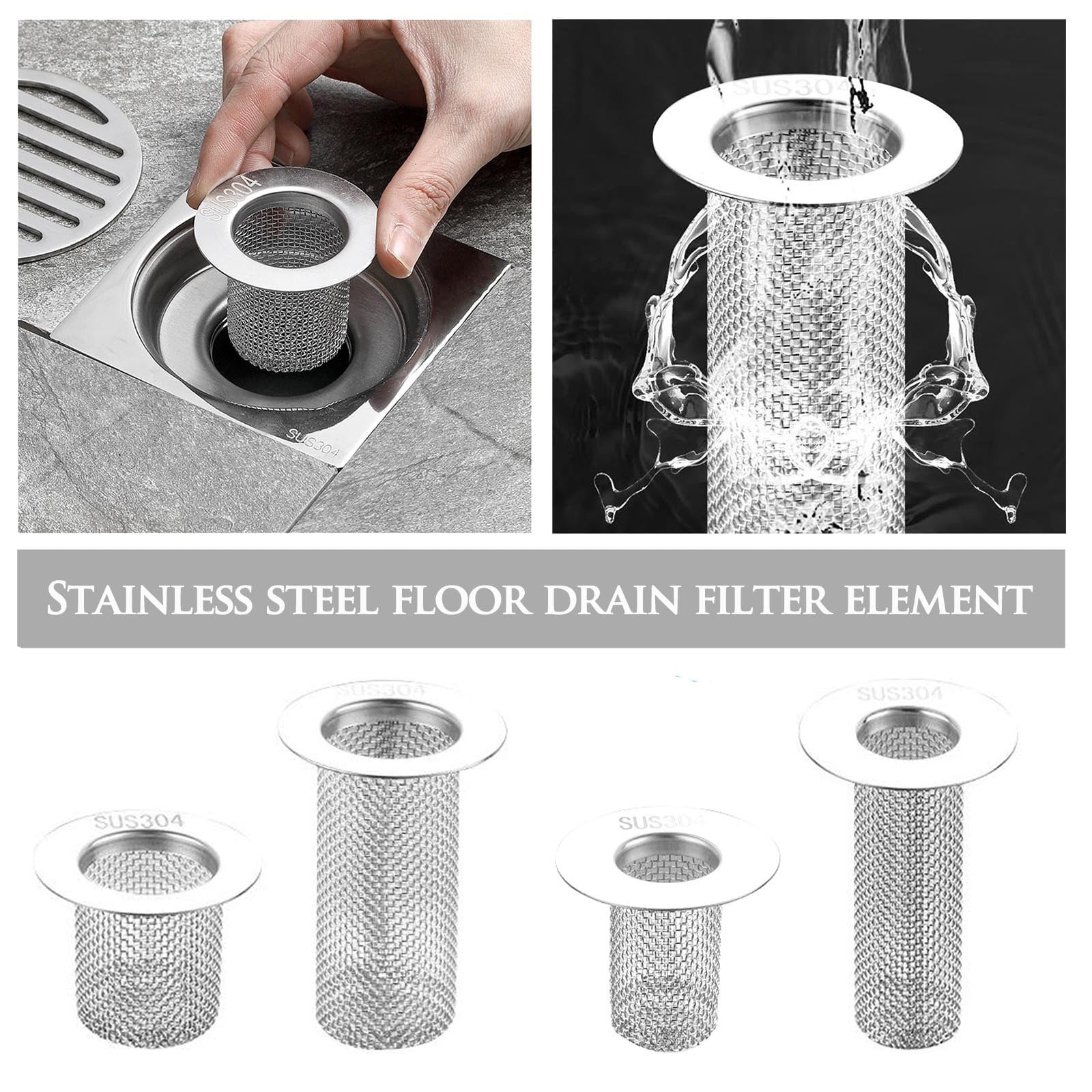 SSZMDLB under $5 4Pcs Stainless Steel Filter, Stainless Steel Drain ...