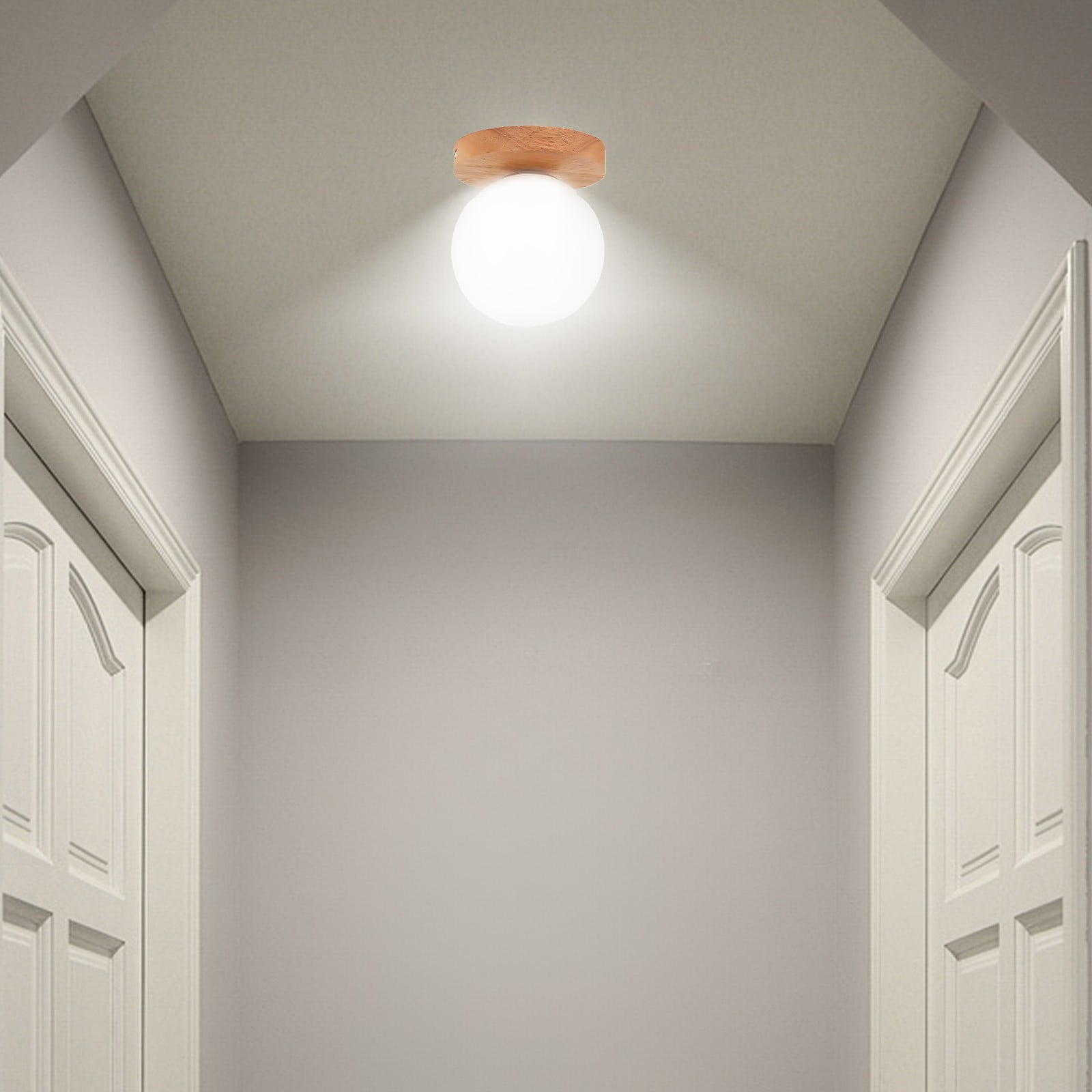 SSZMDLB under $5 LED Ceiling Light, Solid Wood Hallway Lighting Fixture ...