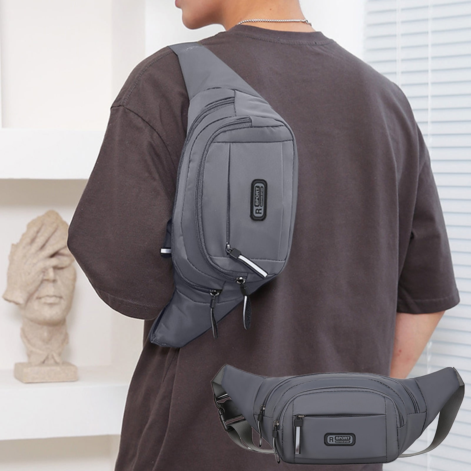 SSZMDLB under $5 Waist Bag Men Crossbody, Multifunctional Work Belt Bag ...